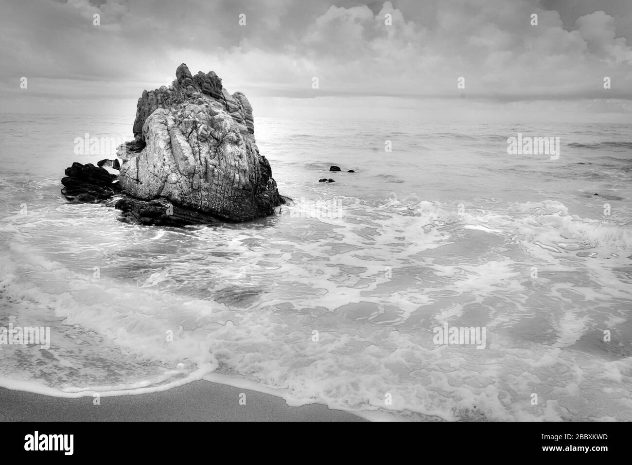 rock formation in the sea in Jericoacoara, in Ceara, northeastern ...