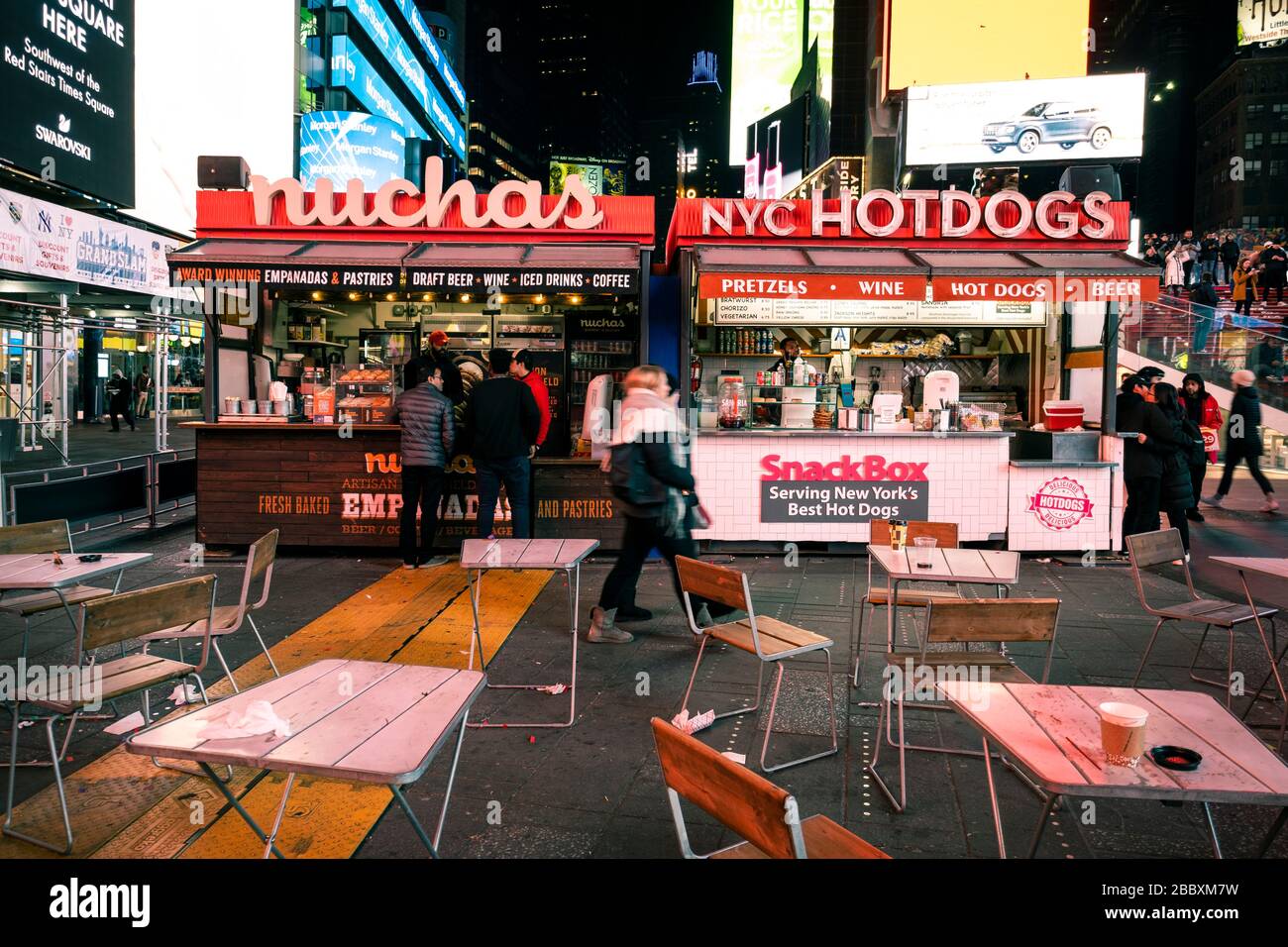 Food trucks at Times Square, New York Stock Photo - Alamy