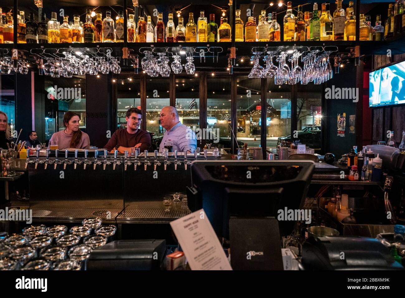 Interior of pub, for drinking and socializing, New York, NY Stock Photo ...