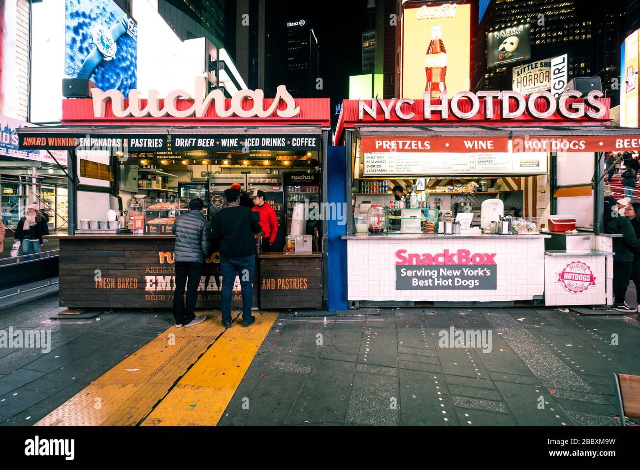 Food trucks at Times Square, New York Stock Photo - Alamy