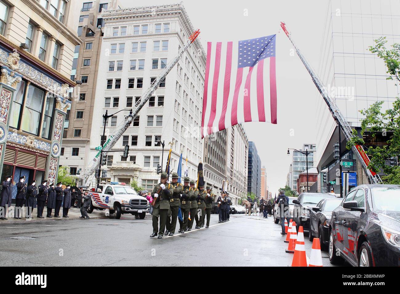 The Border Patrol Honor Guard marching to enter St. Patrick's Cathedral ...