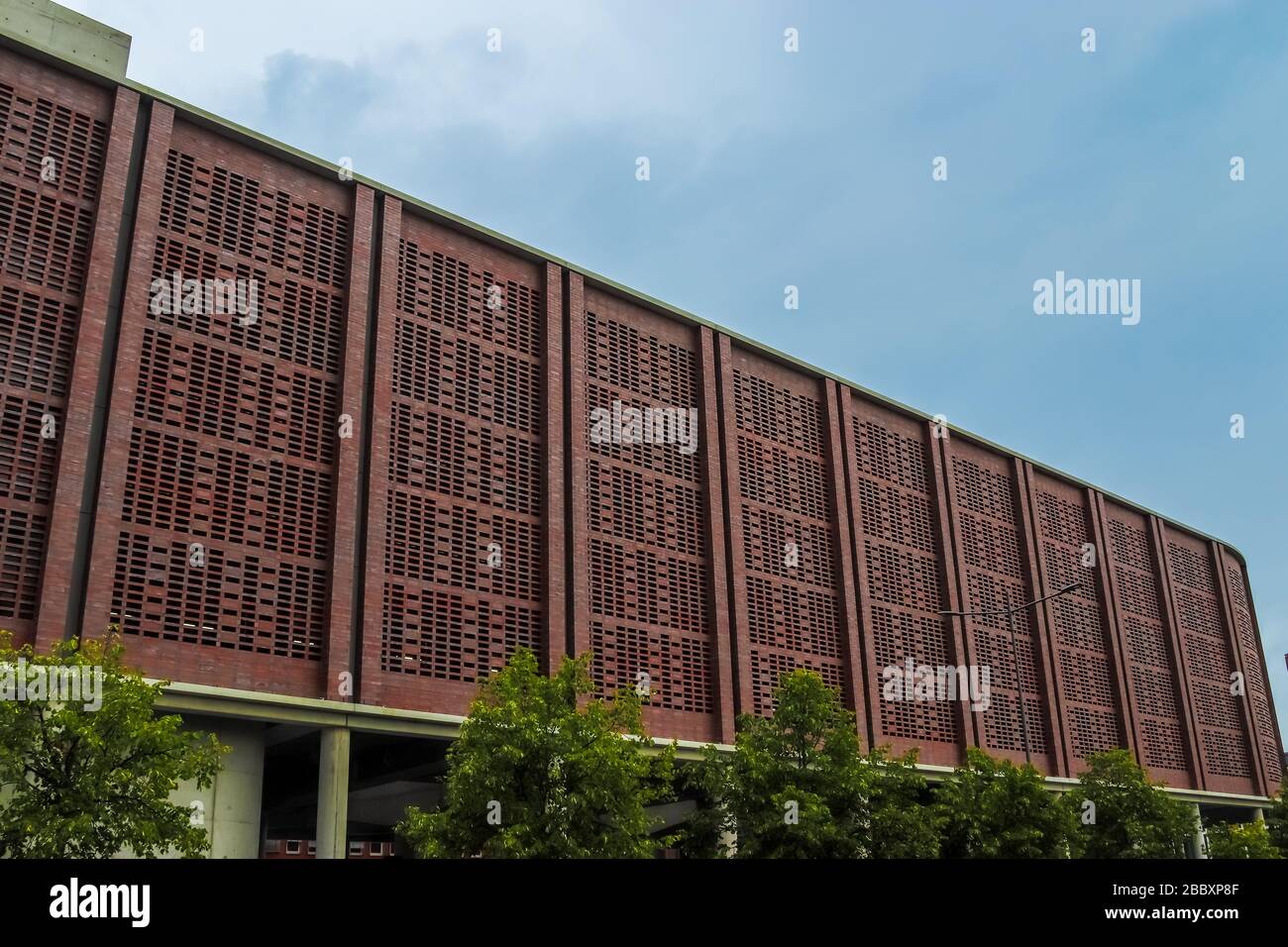 Modern architecture facade of a car parking area in the city Stock ...