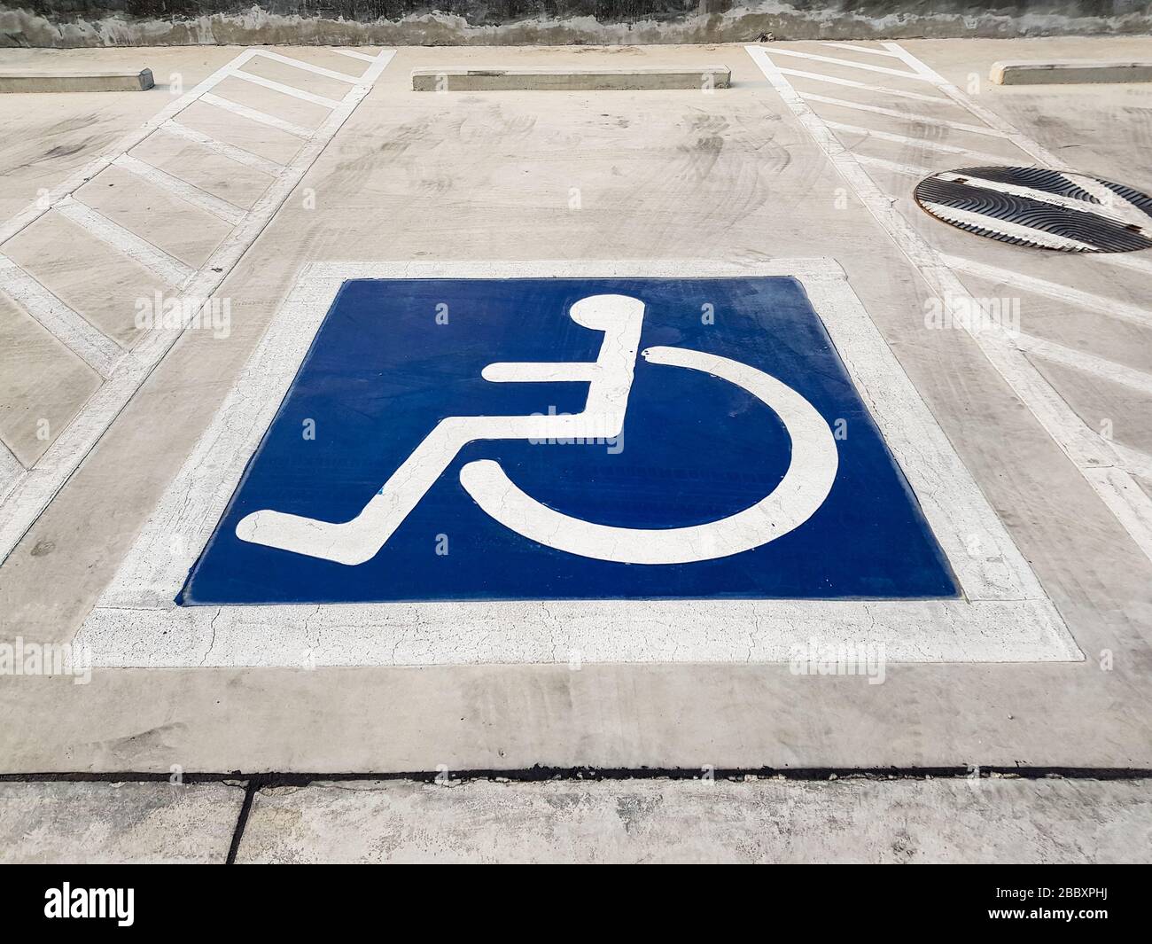 International handicapped (wheelchair) or Disabled parking symbol ...