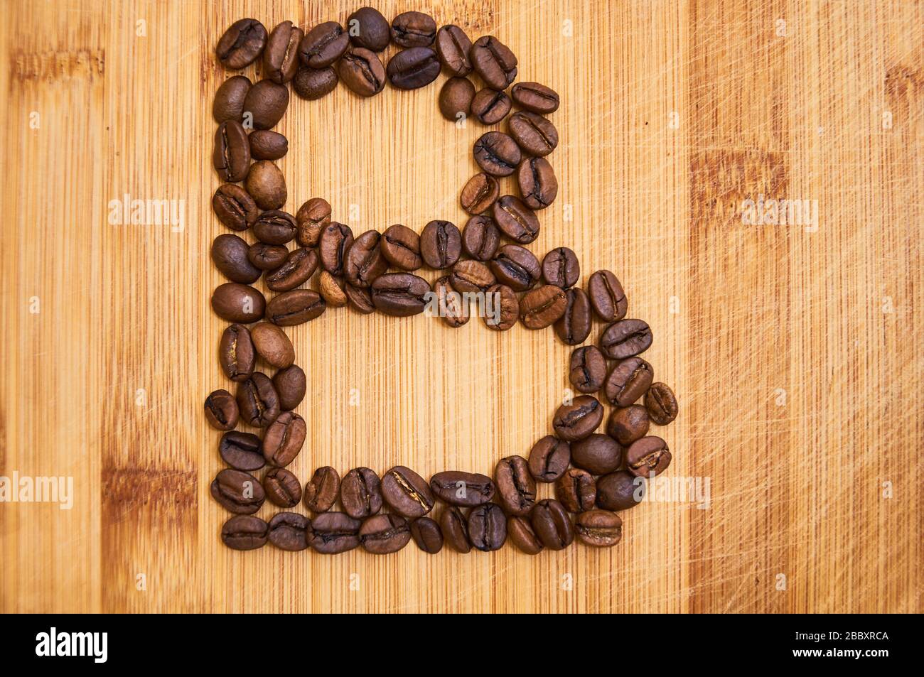 Alphabet letter B made from roasted coffee beans, 3D rendering on ...