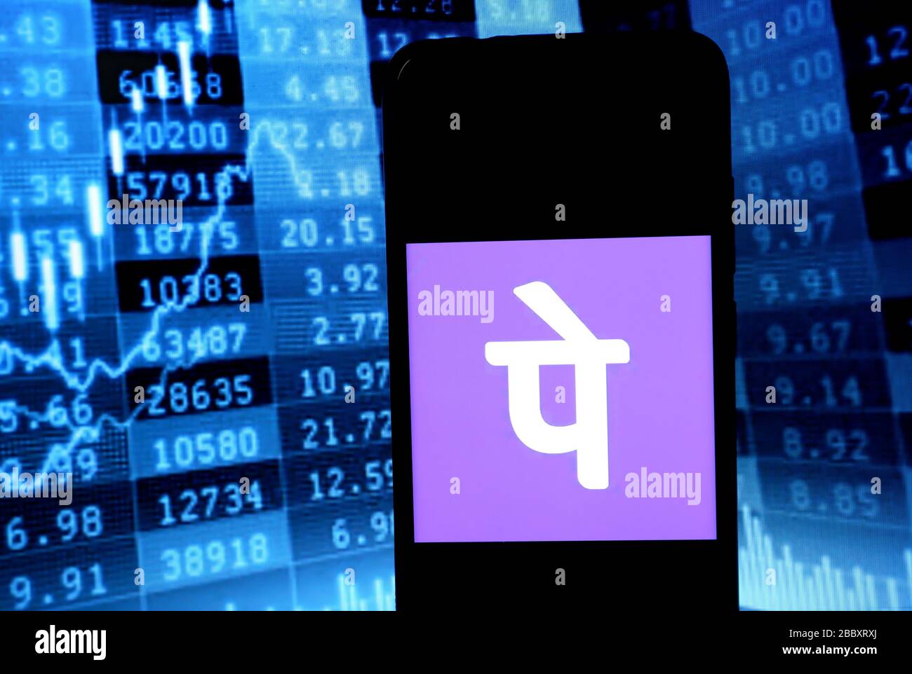 India. 1st Apr, 2020. In this photo illustration a Logo of Phonepe ...