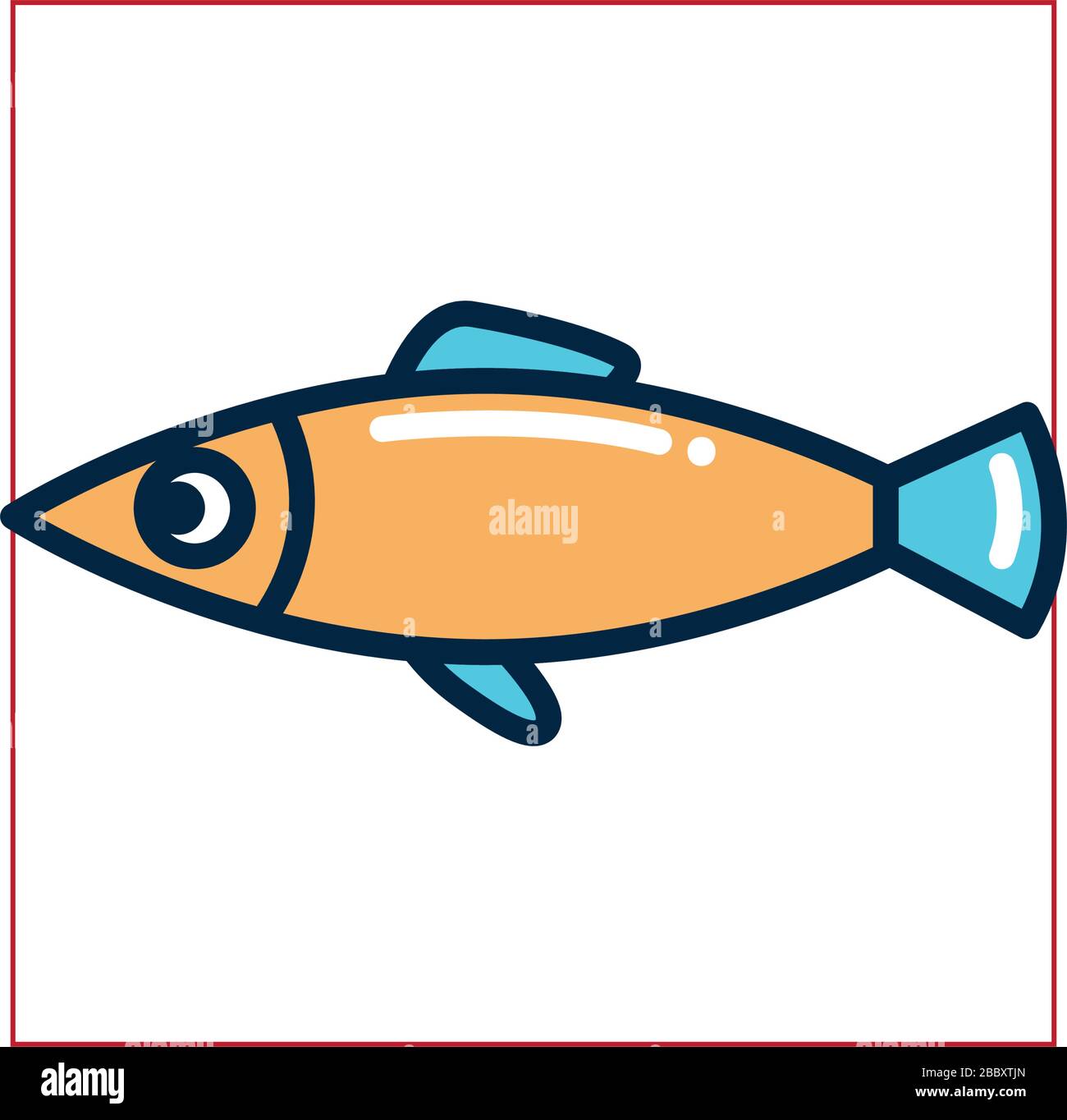 Fish fill style icon design Sea life ecosystem fauna ocean underwater ...