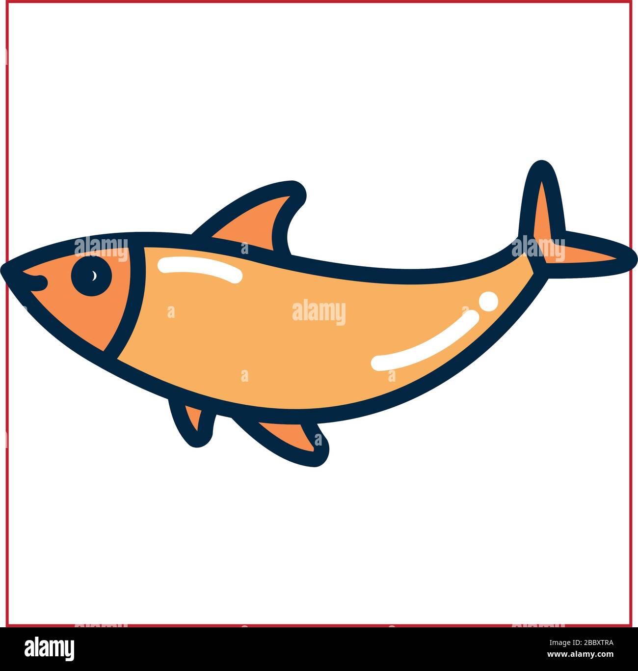 Fish fill style icon design Sea life ecosystem fauna ocean underwater ...