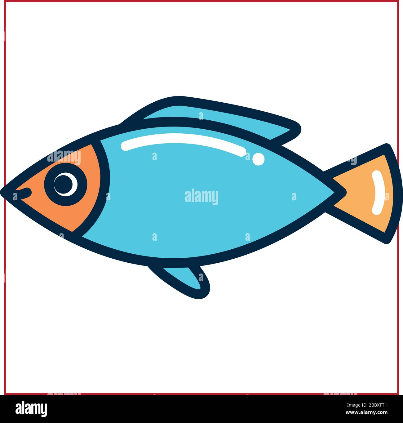 Fish fill style icon design Sea life ecosystem fauna ocean underwater ...