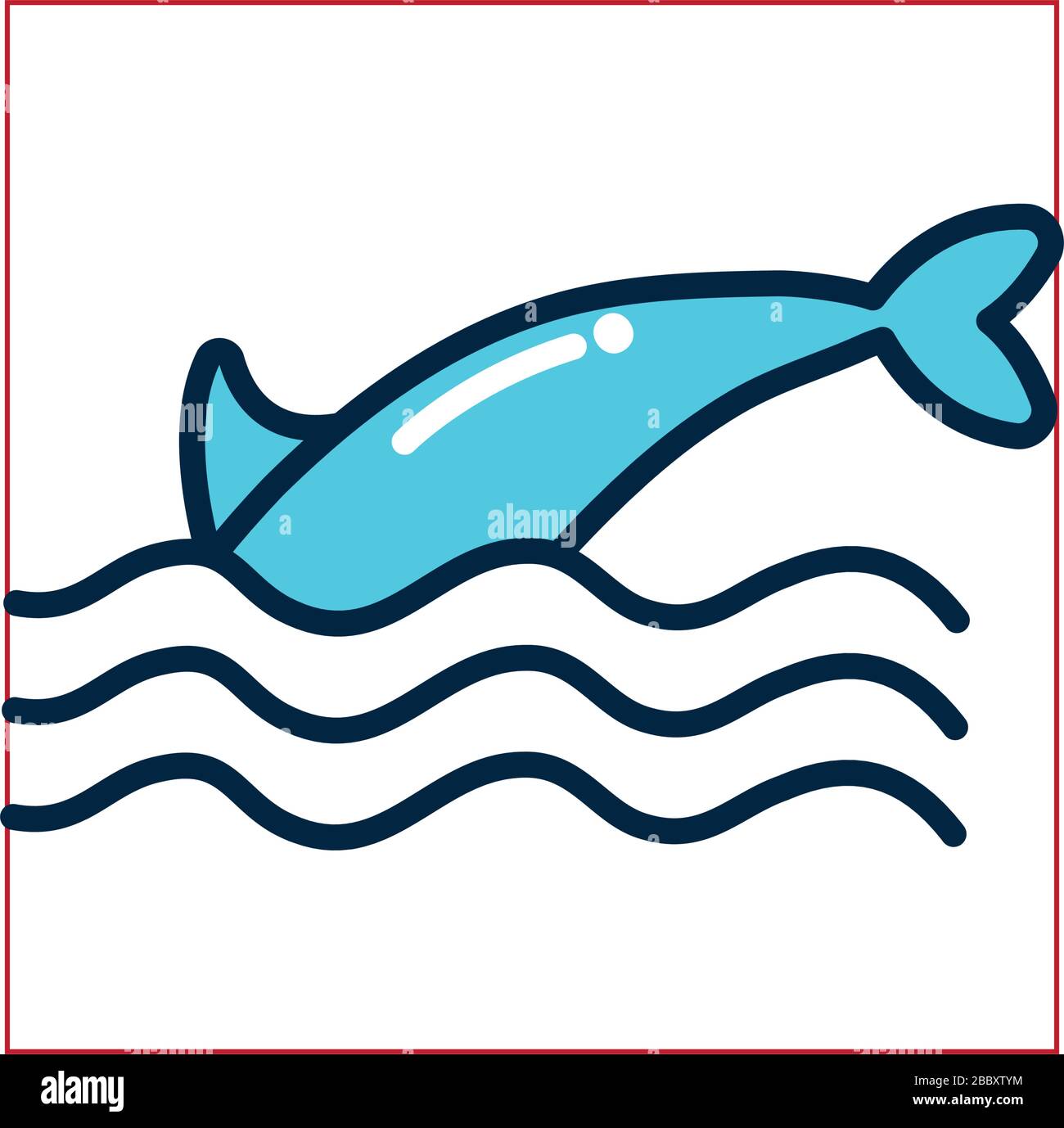 Dolphin tail fill style icon design Sea life ecosystem fauna ocean ...