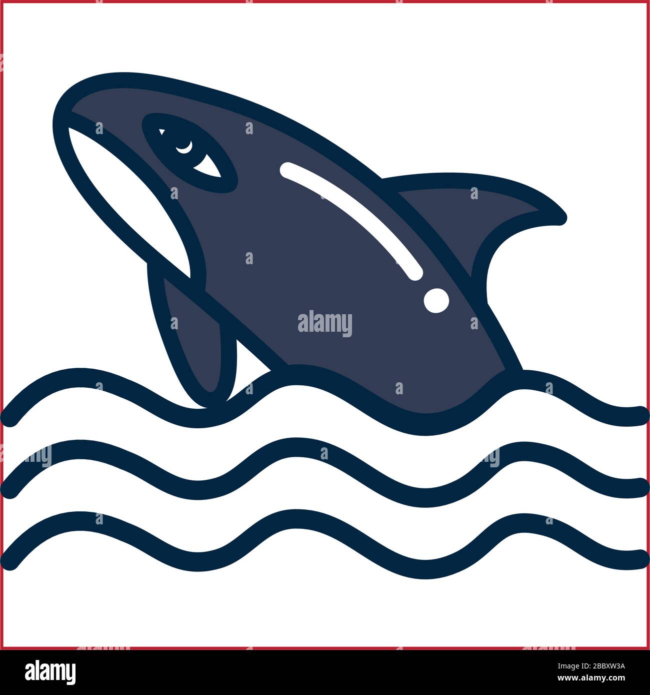 whale fill style icon design Sea life ecosystem fauna ocean underwater ...