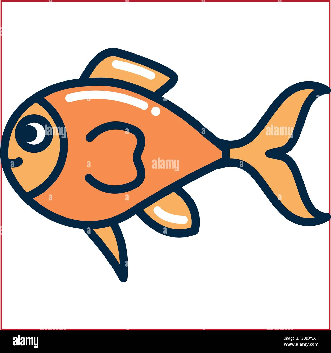 Fish fill style icon design Sea life ecosystem fauna ocean underwater ...