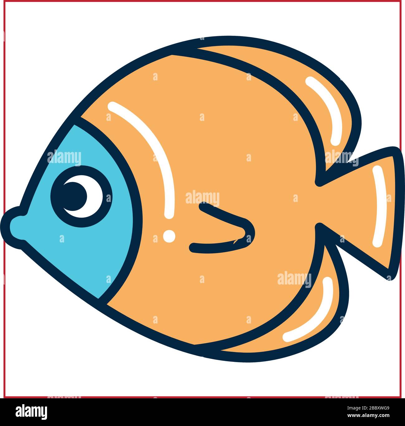 Fish fill style icon design Sea life ecosystem fauna ocean underwater ...