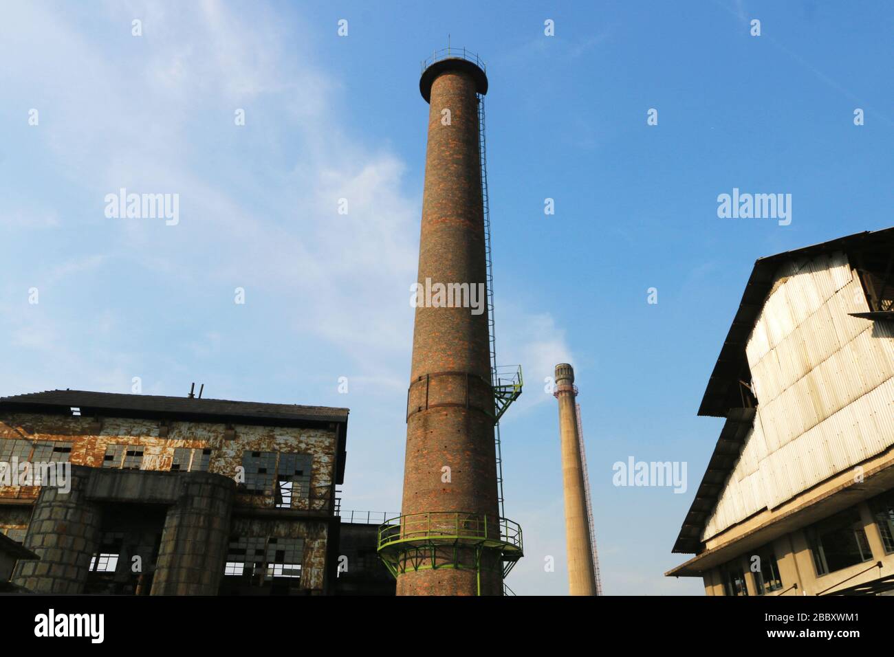 chimney in an abandoned factory Stock Photo - Alamy