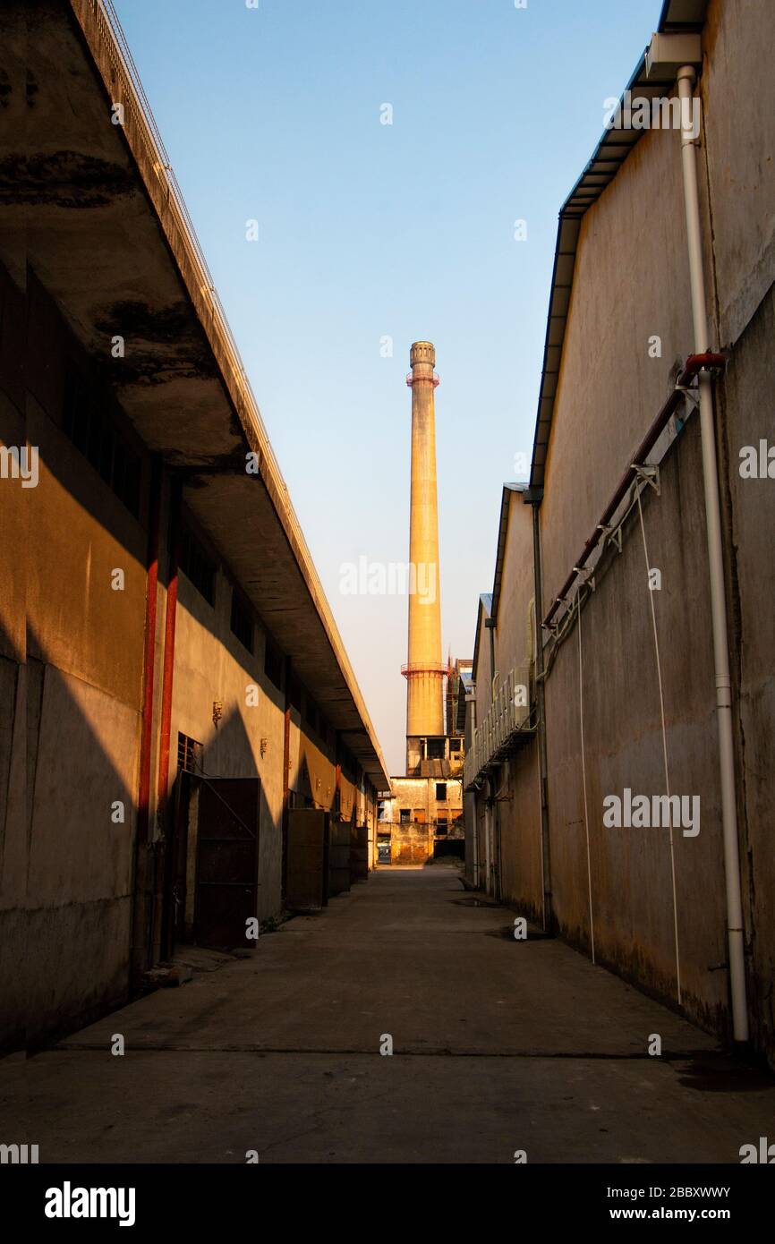 Chimneys in factories Stock Photo - Alamy