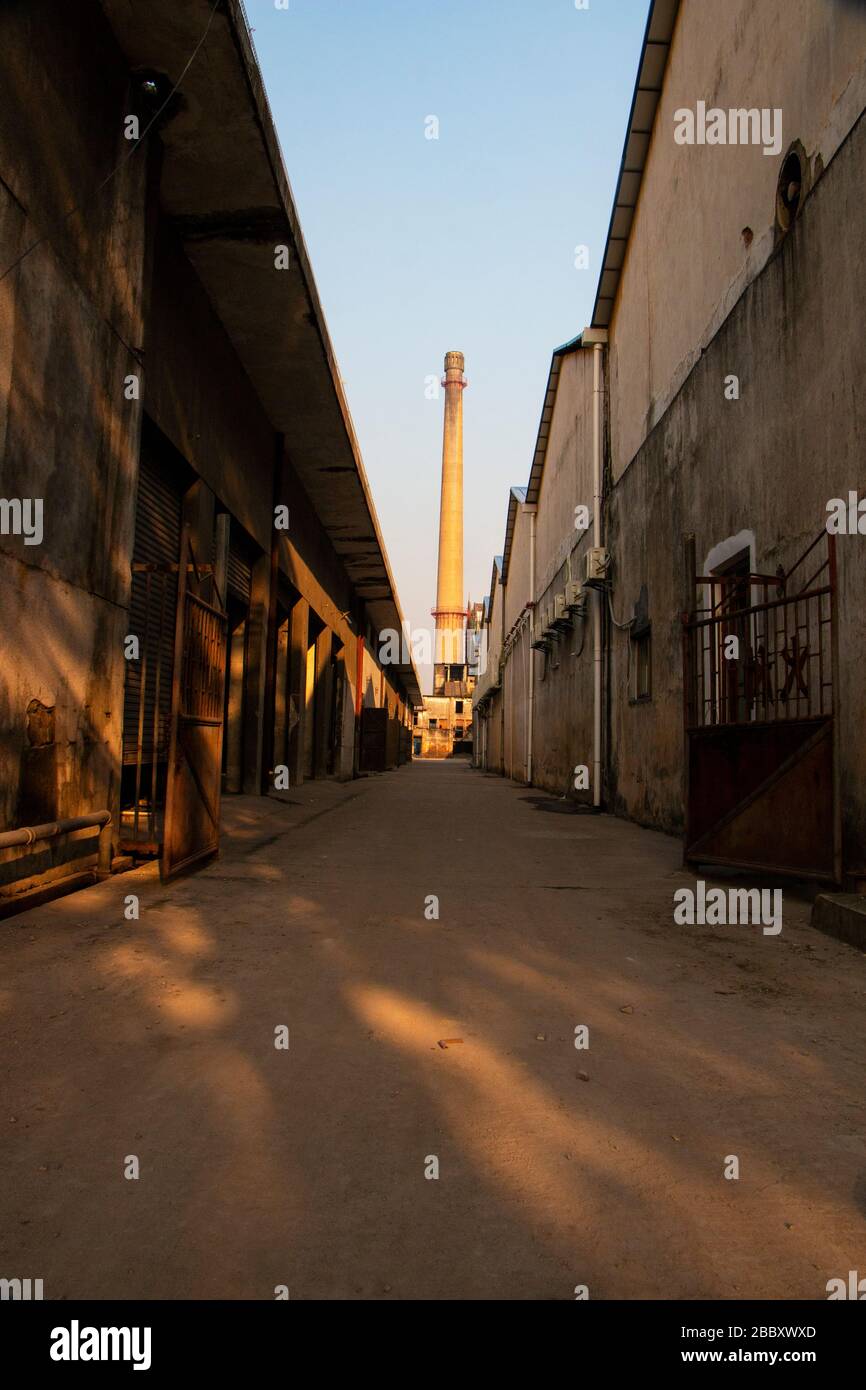 Chimneys in factories Stock Photo - Alamy