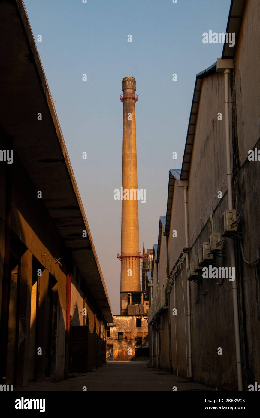 Chimneys in factories Stock Photo - Alamy