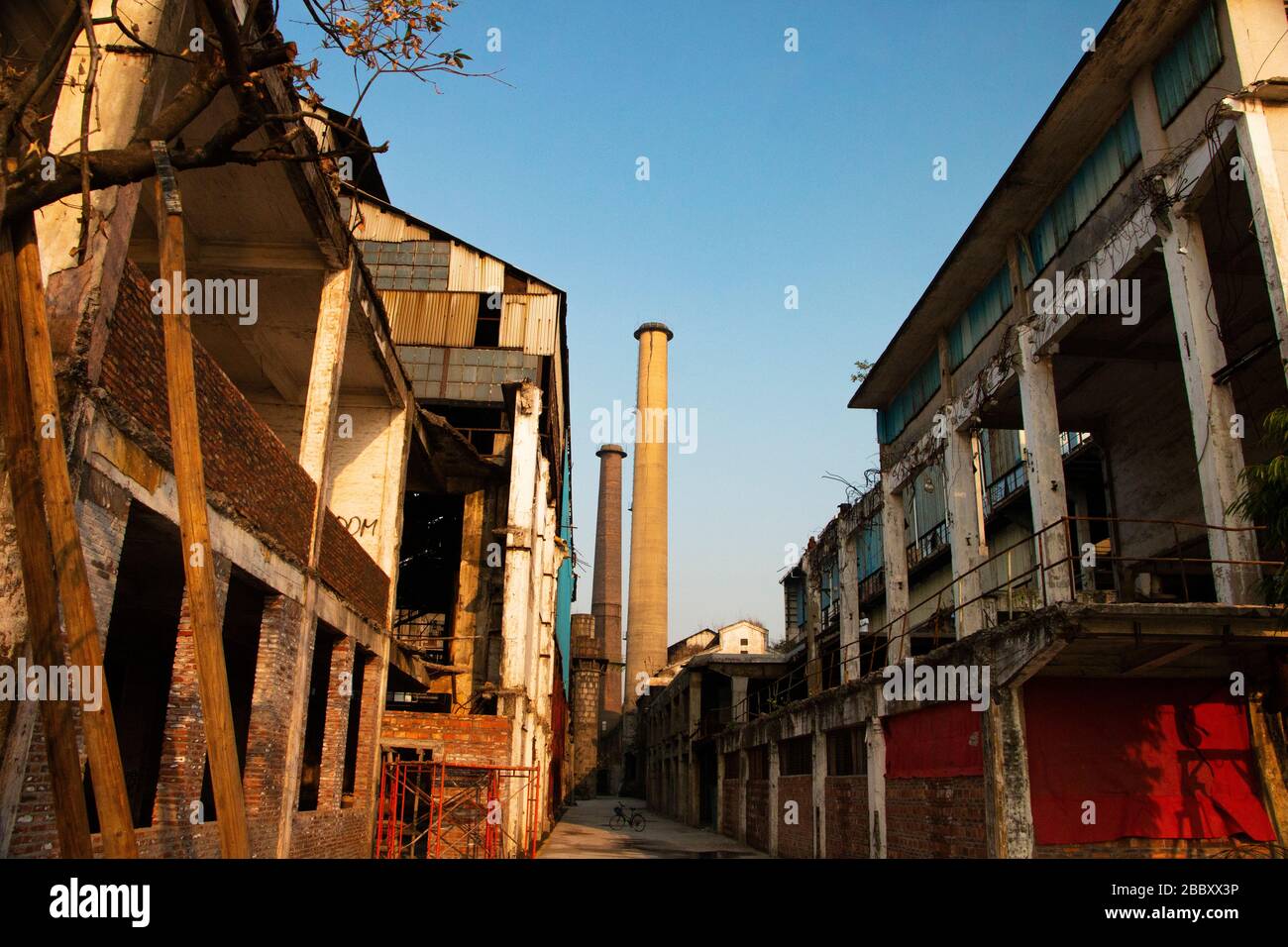 Chimneys in factories Stock Photo - Alamy