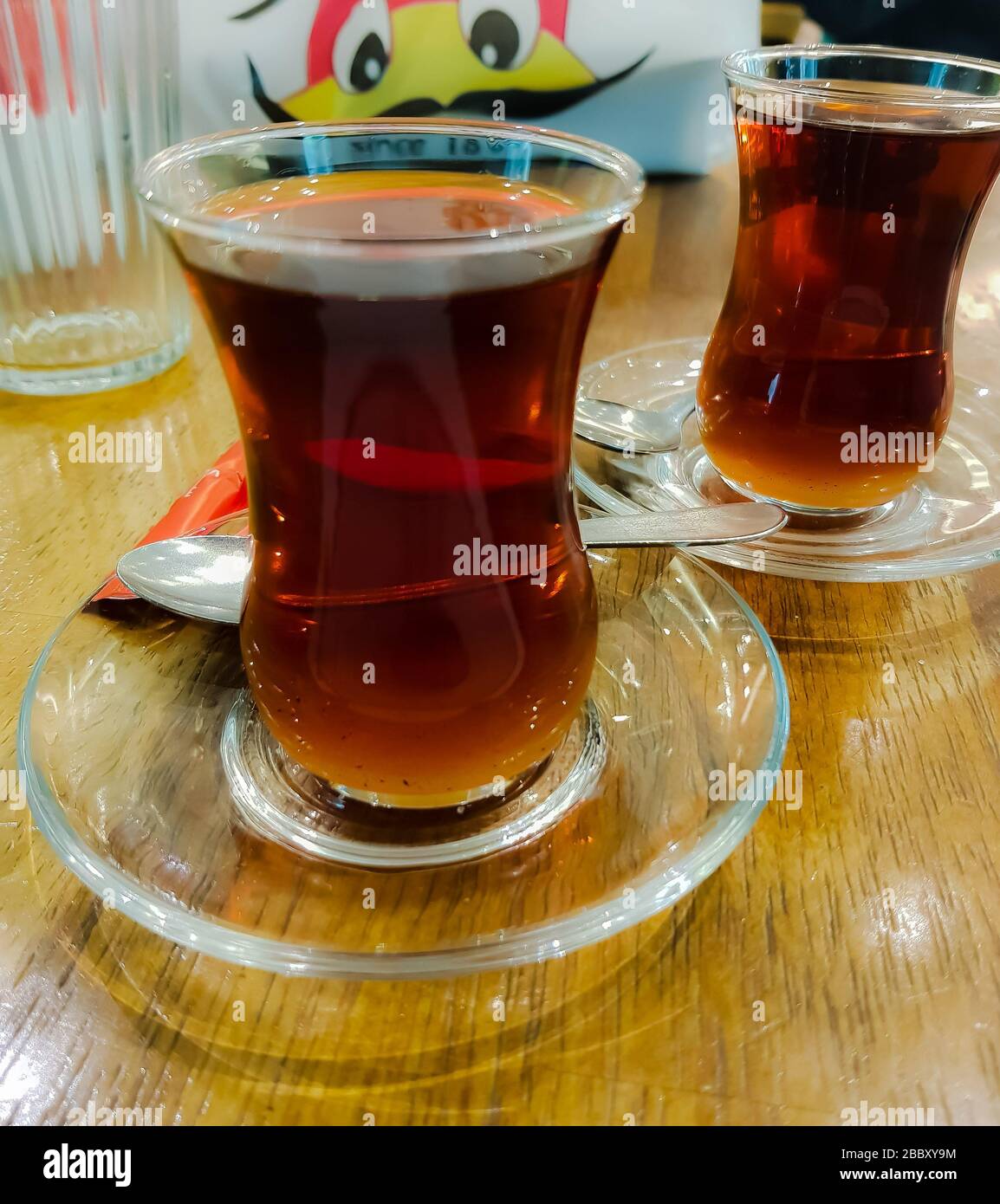 Image of black Turkish tea in a restaurant Stock Photo - Alamy