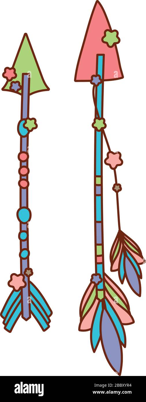 arrows with feathers design, Boho style bohemic rustic decoration ...