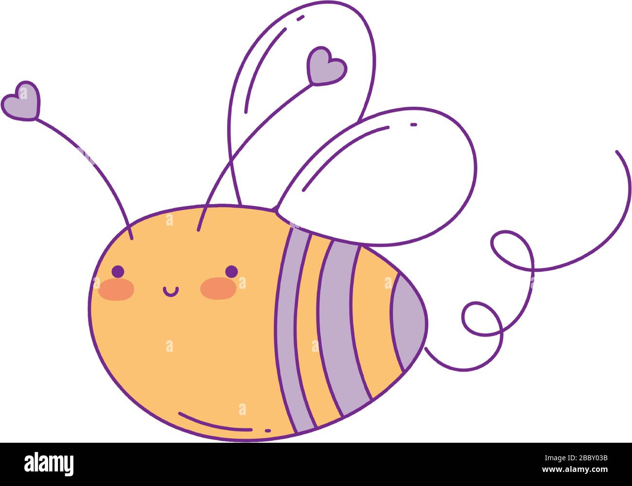 bee cartoon design, Kawaii expression cute character funny and emoticon ...