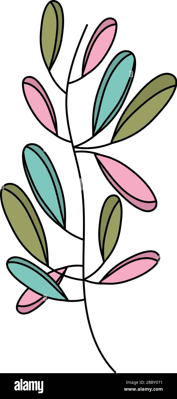 Botanical leaves design of Floral nature plant garden ornament botany ...