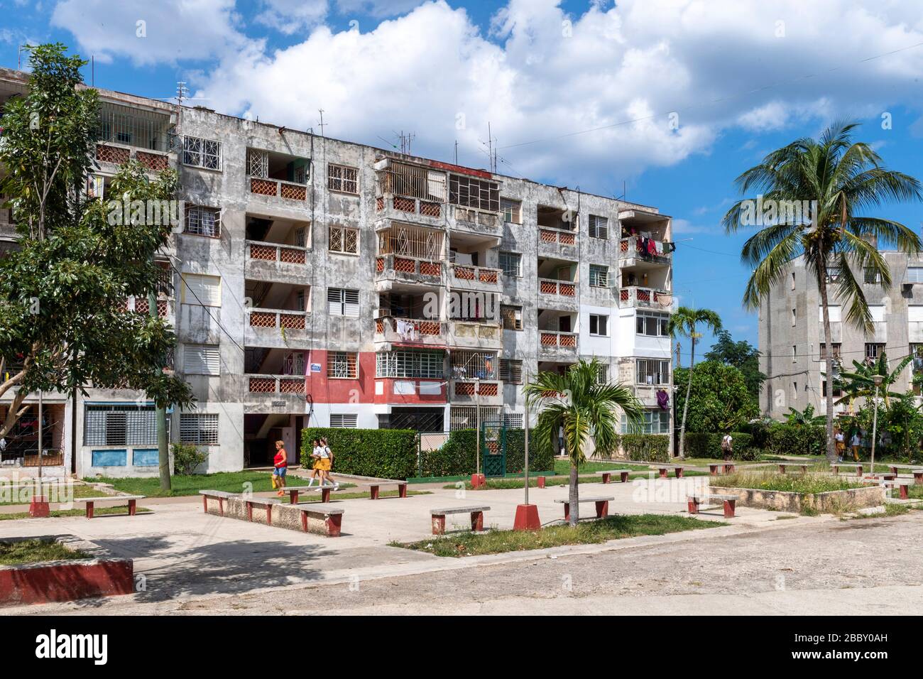 Soviet Housing Block in Alamar neighbourhood, Havana Stock Photo - Alamy