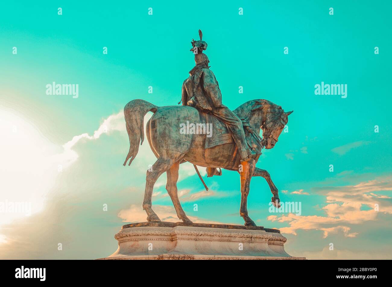 Equestrian statue of Victor Emmanuel II, which is mounted on the ...