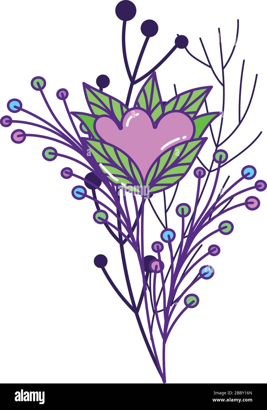 Natural flower with leaves design, floral nature plant ornament garden ...