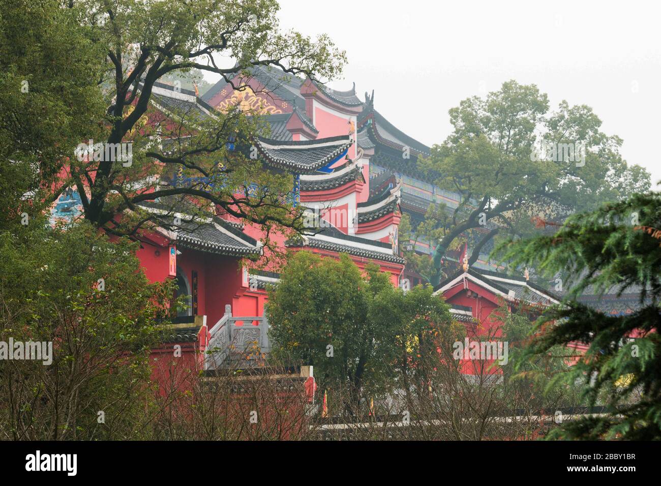 The temple within the red wall Stock Photo - Alamy