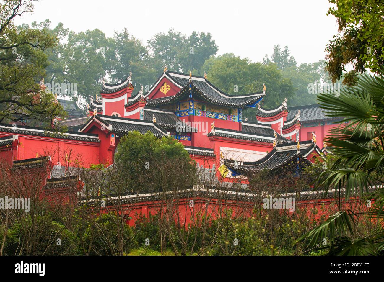 The temple within the red wall Stock Photo - Alamy