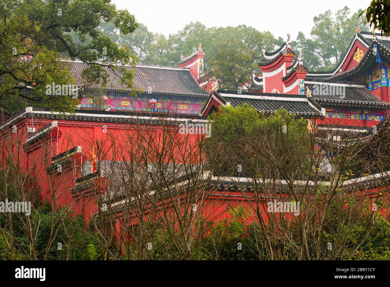 The temple within the red wall Stock Photo - Alamy