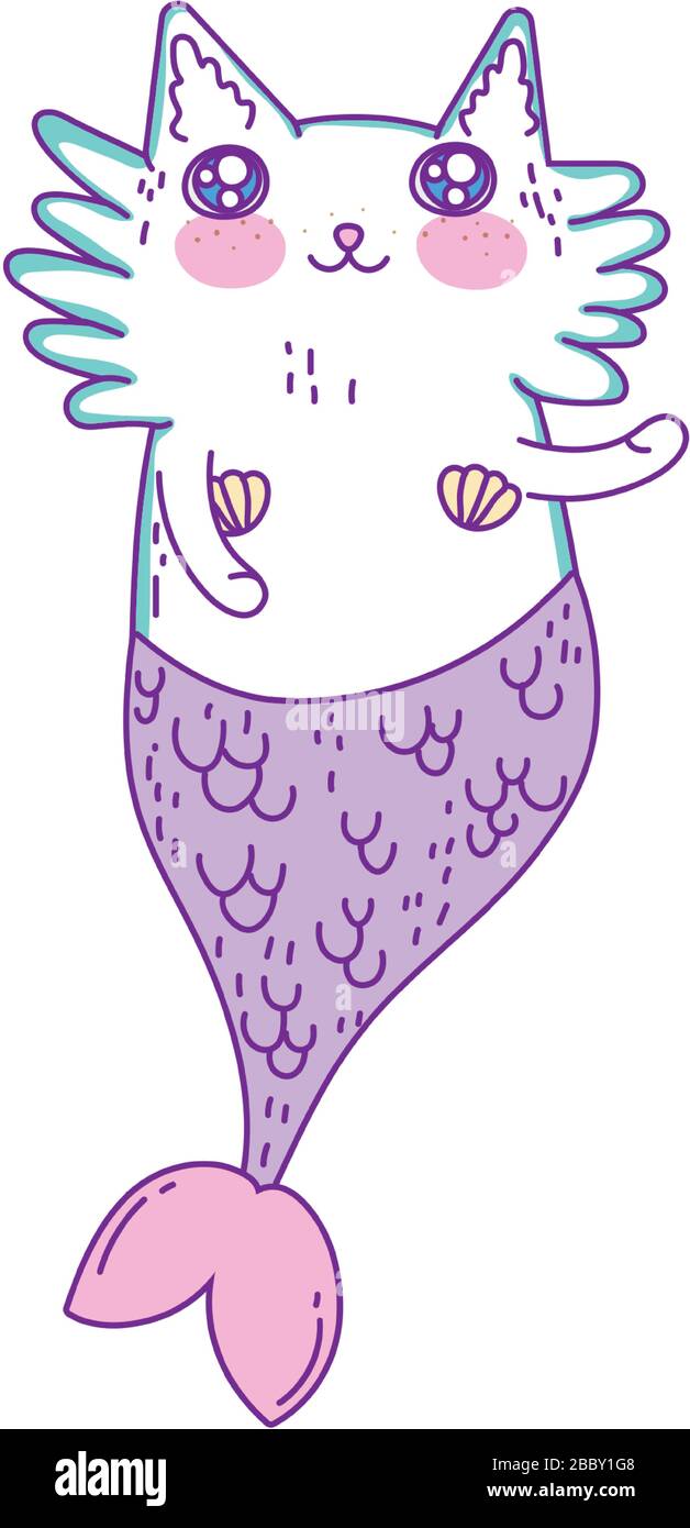 cat siren cartoon design, Kawaii expression cute character funny and ...