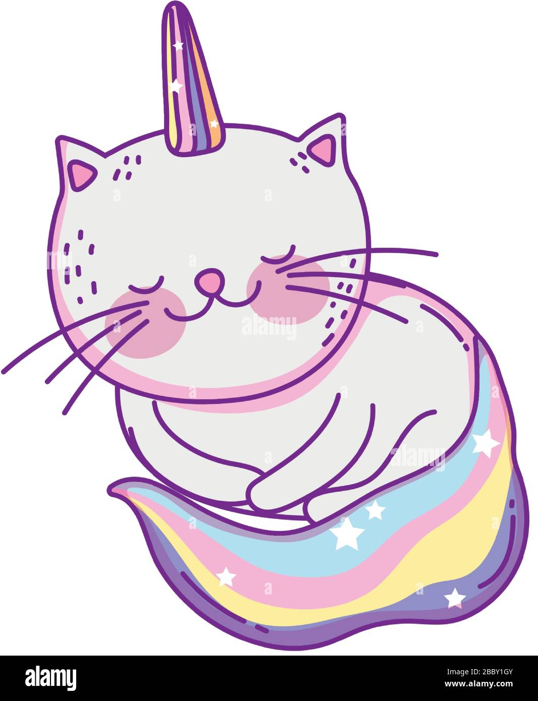 Kawaii caticorn cartoon design, magic fantasy fairytale childhood ...