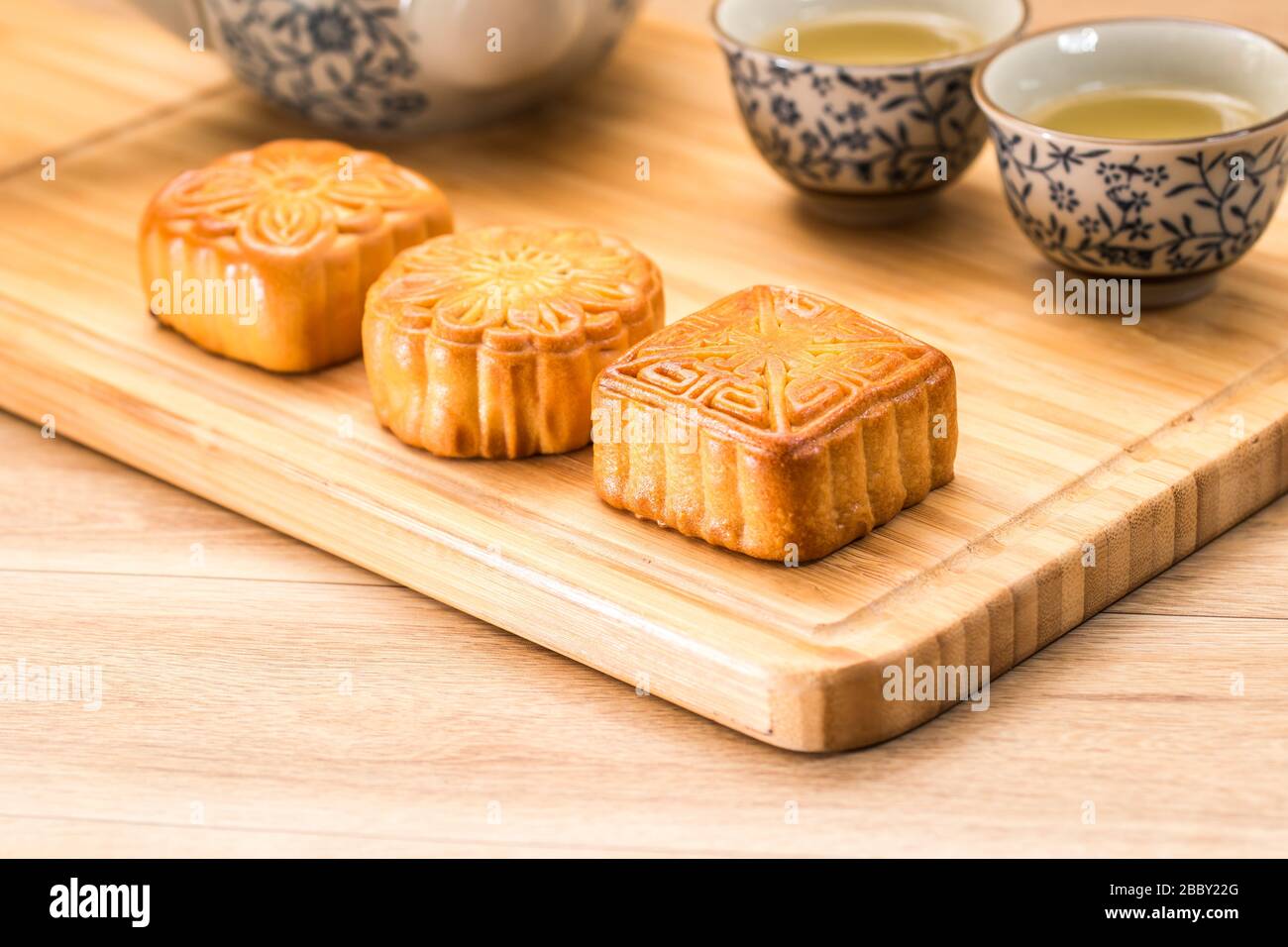 Delicious moon cake for Mid Autumn Festival Stock Photo - Alamy