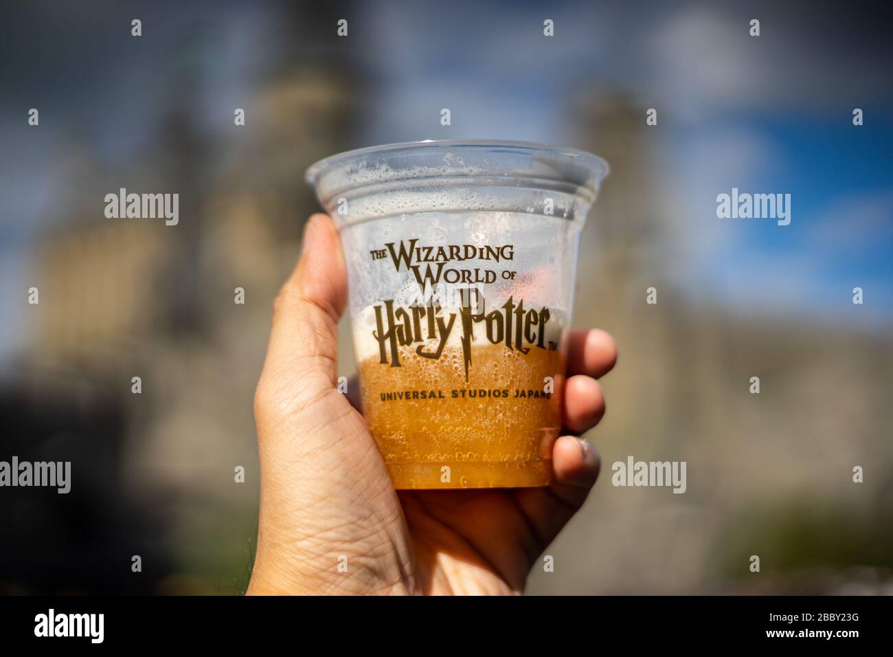 OSAKA, JAPAN - NOVEMBER 28, 2019 : Butter beer in hogsmeade village ...