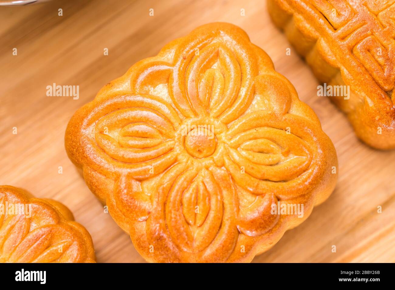 Delicious moon cake for Mid Autumn Festival Stock Photo - Alamy