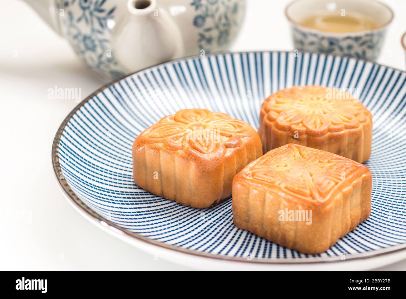 Delicious moon cake for Mid Autumn Festival Stock Photo - Alamy