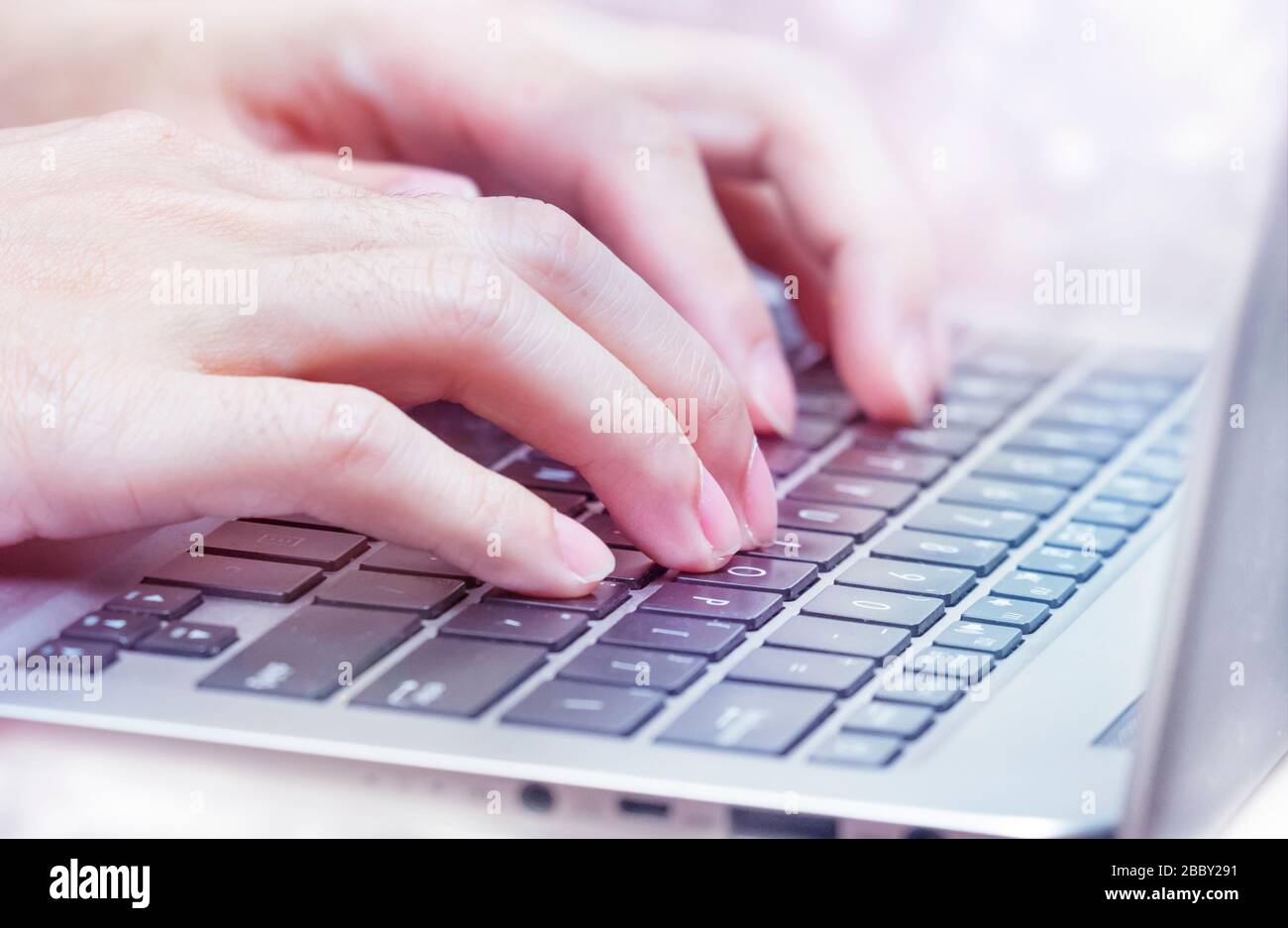 working with computer in the office Stock Photo - Alamy