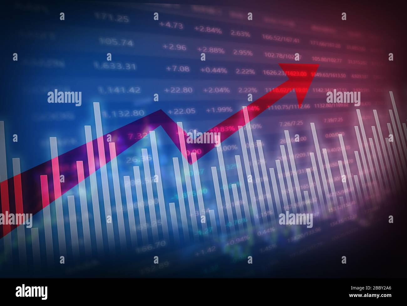 economic graphic concept including curve and arrows Stock Photo - Alamy