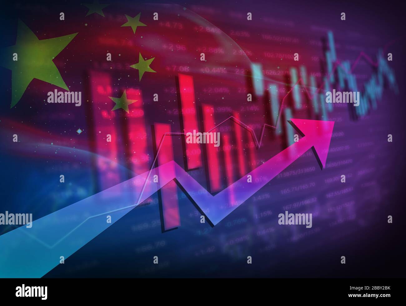 financial curve and arrows for stock or economic concept Stock Photo ...