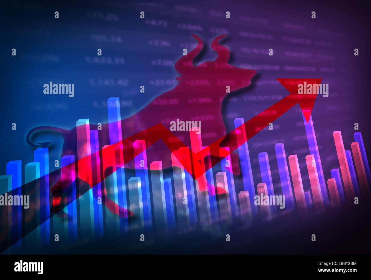 financial curve and arrows for stock or economic concept Stock Photo ...