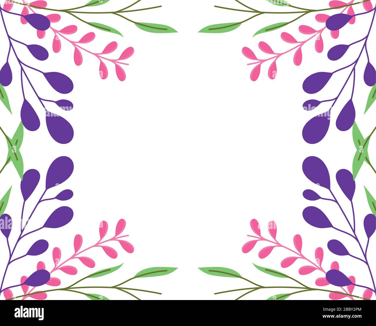 Isolated natural leaves frame design of Floral nature plant garden ...