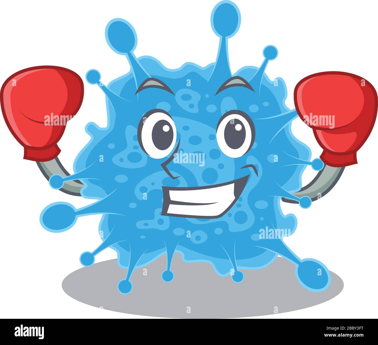A Sporty Boxing Athlete Mascot Design Of Andecovirus With Red Boxing