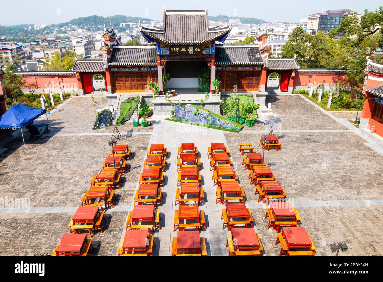 The ancient stage in the temple Stock Photo - Alamy