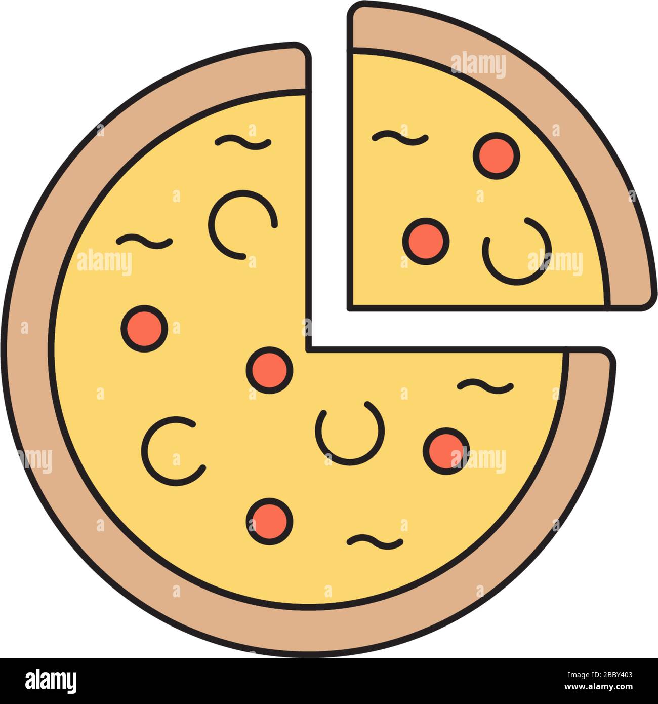 Pizza vector icon symbol food isolated on white background Stock Vector ...