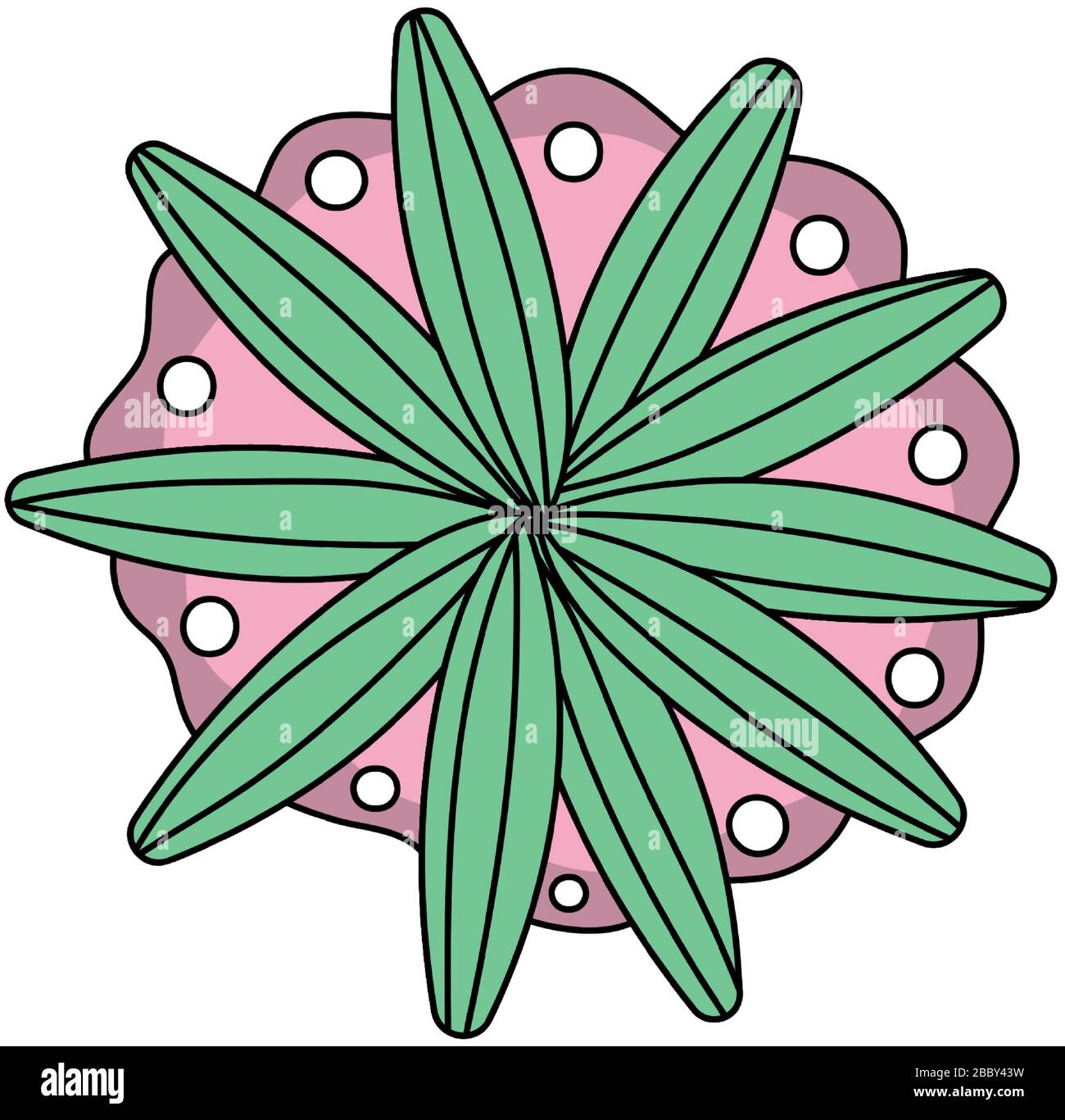 Botanical leaves circle design of Floral nature plant garden ornament ...