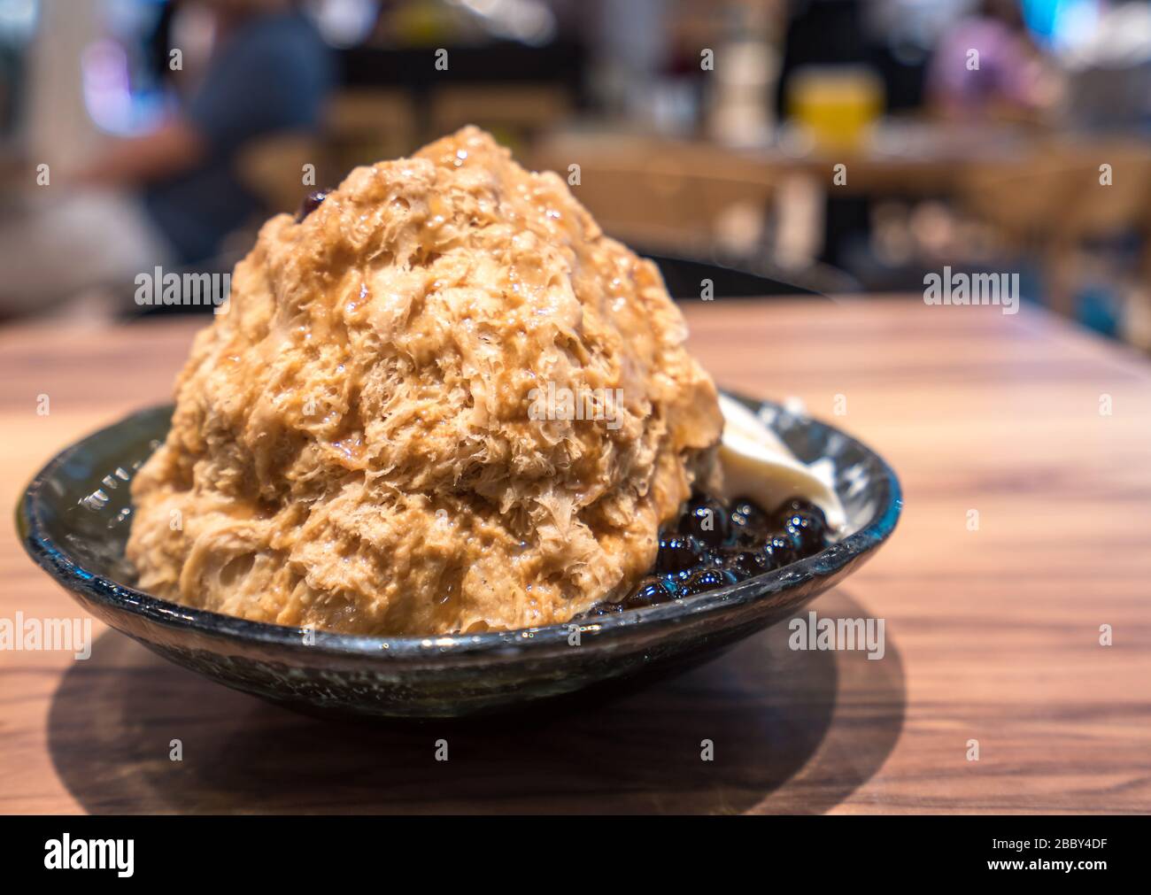 traditional Taiwanese ice baobing with Bubble tea, famous food in ...