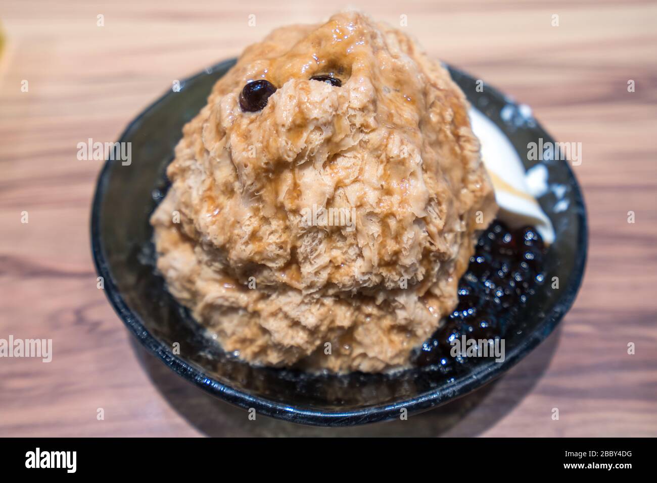 traditional Taiwanese ice baobing with Bubble tea, famous food in ...