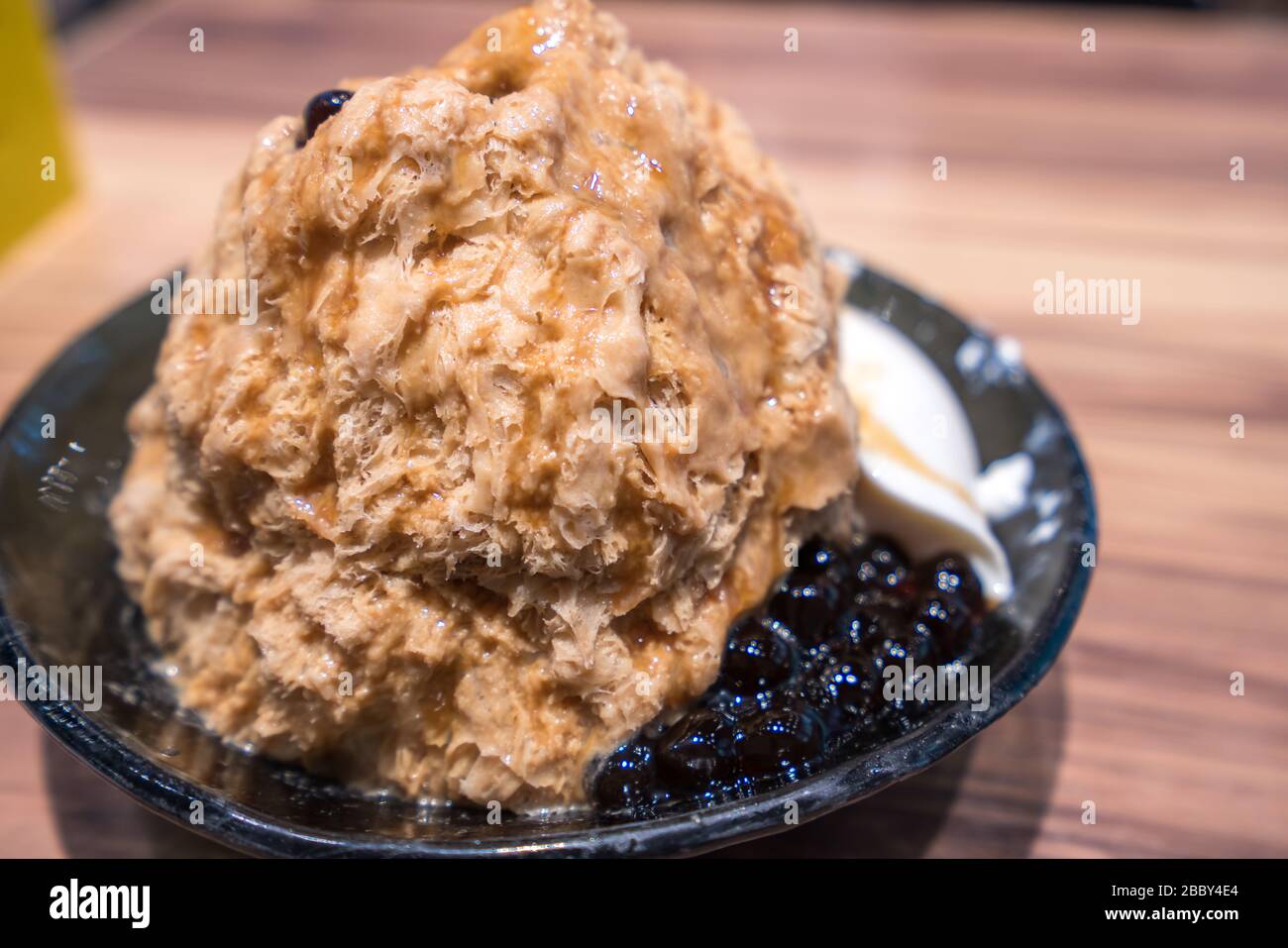 traditional Taiwanese ice baobing with Bubble tea, famous food in ...