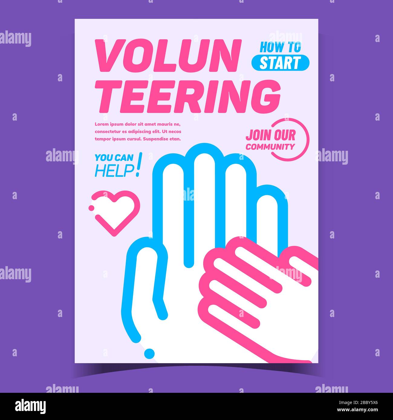 Volunteering Support Advertising Banner Vector Stock Vector Image & Art ...